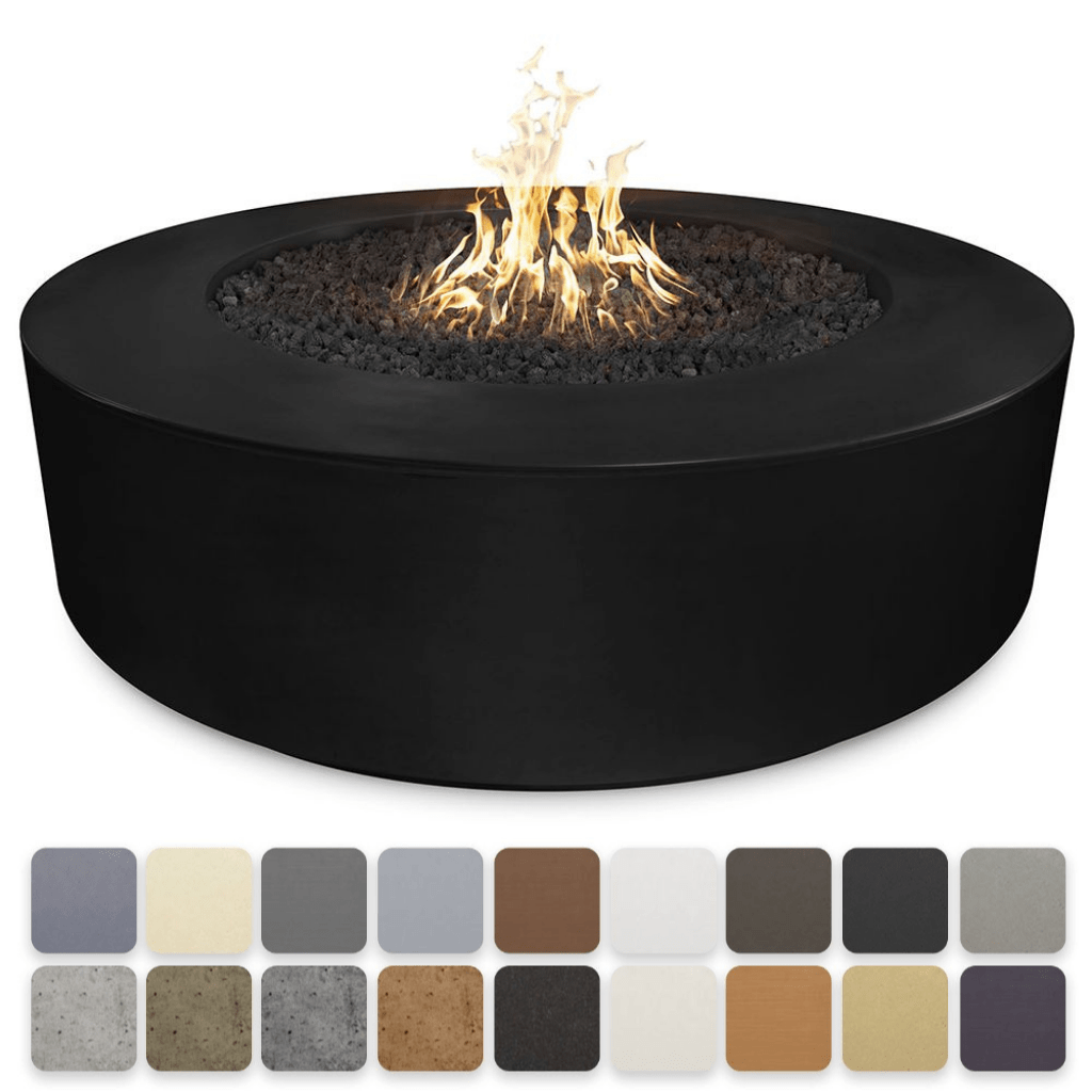 The Outdoor Plus 72" Florence GFRC Concrete Round Liquid Propane Fire